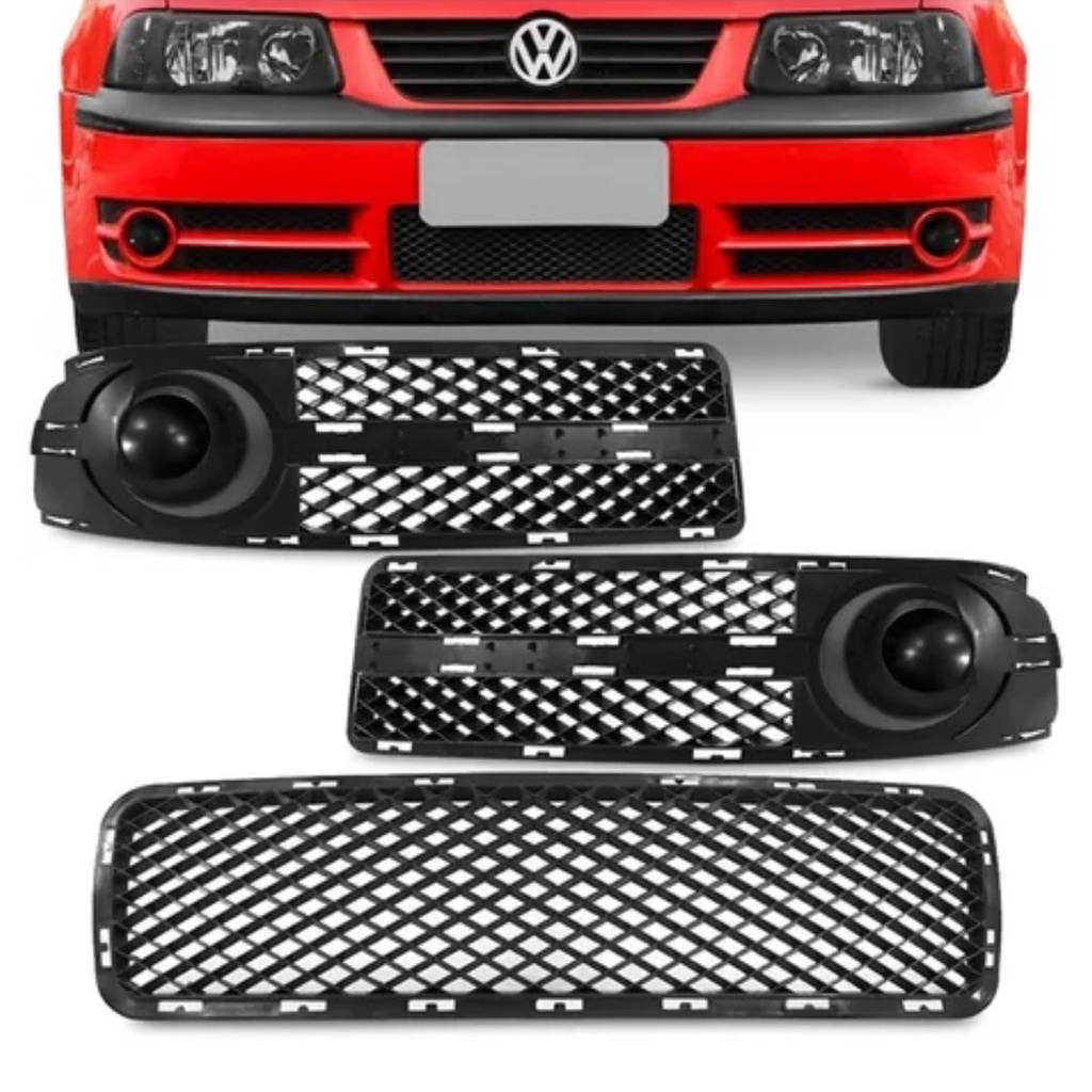 Kit 3 Grades Parachoque Gol Saveiro Parati G3 Fase 2 Power Sem Furo ...