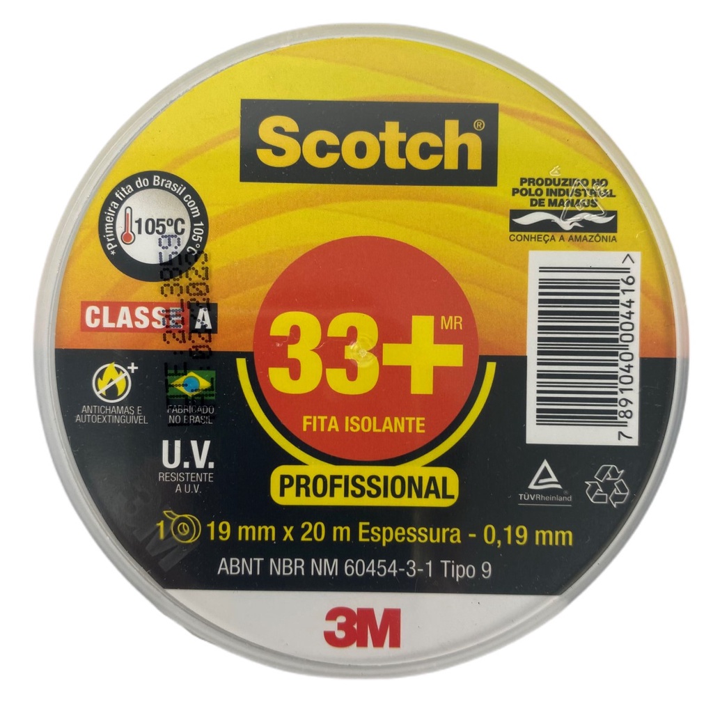 Fita Isolante 3M Scotch 33+ (19mm x 20m) Profissional Anti Chamas | Shopee Brasil