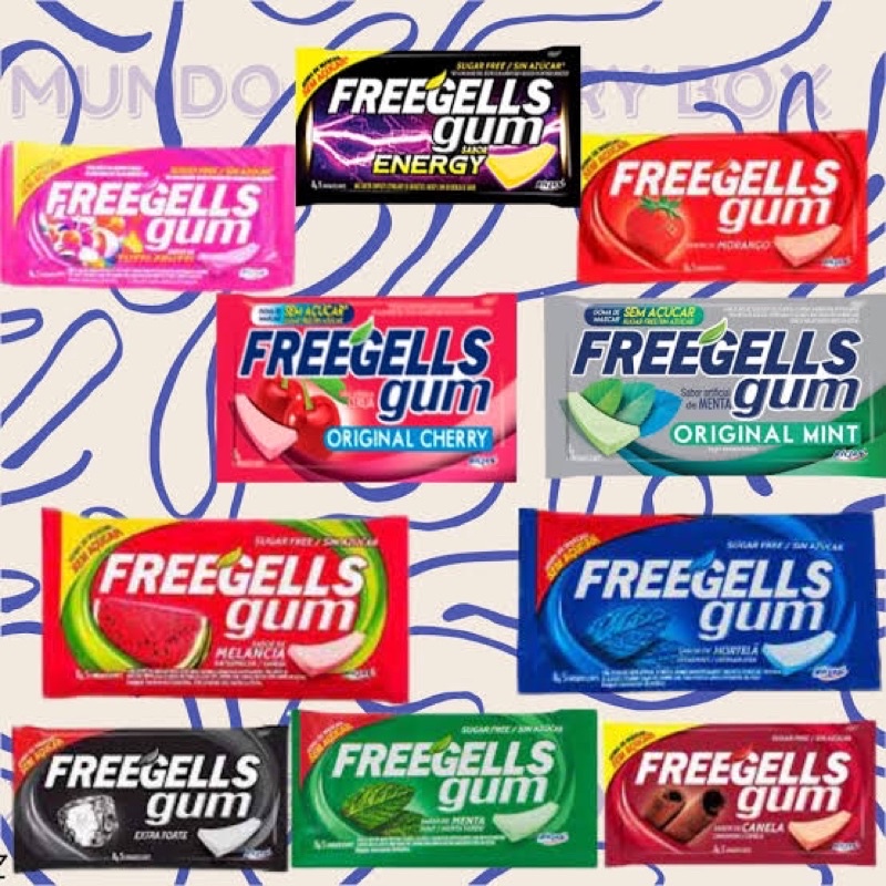Chiclete Freegells Gum c/15 - Riclan. Escolha seu sabor | Shopee Brasil
