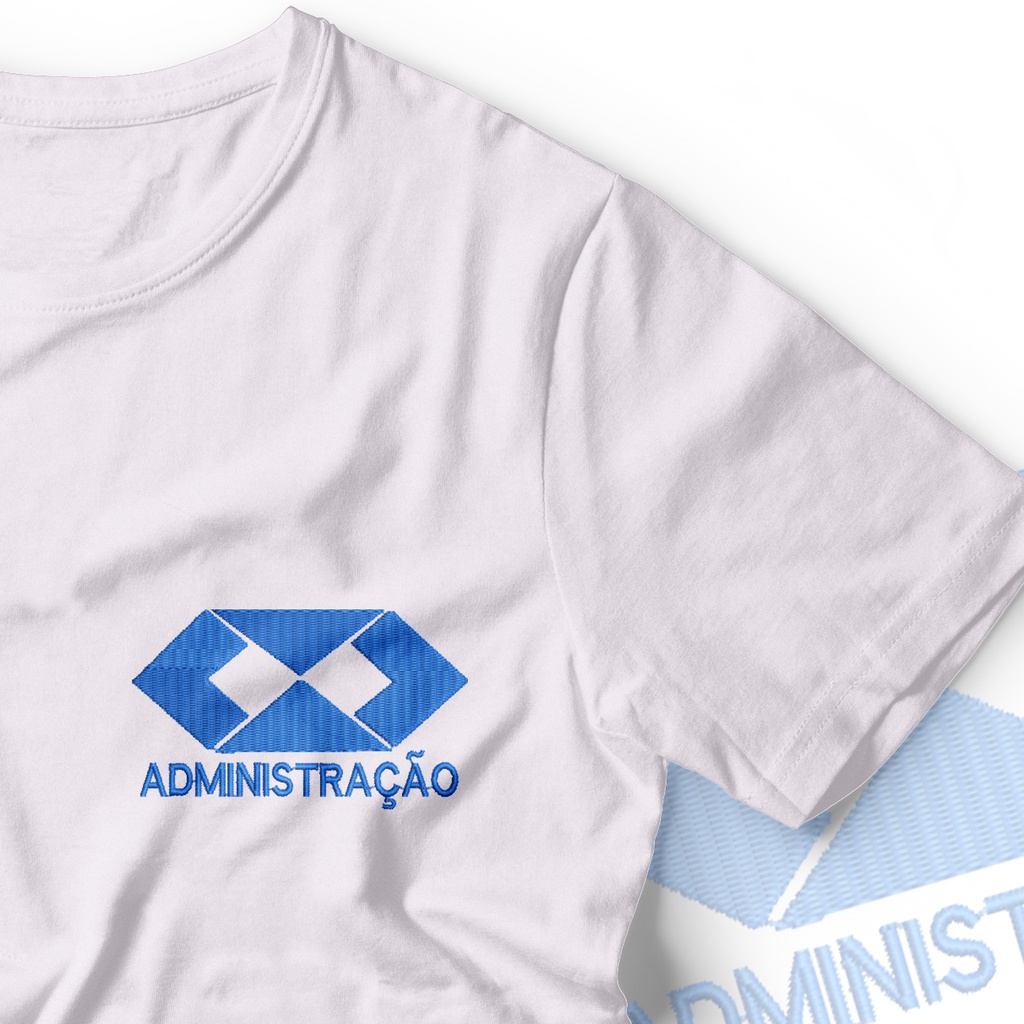 Camisa Administração Bordada ADM Símbolo em Malha PV Antipiling ...