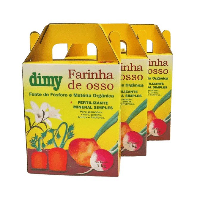 Adubo Farinha De Osso - Dimy - Kit 3 X 1 Kg | Shopee Brasil