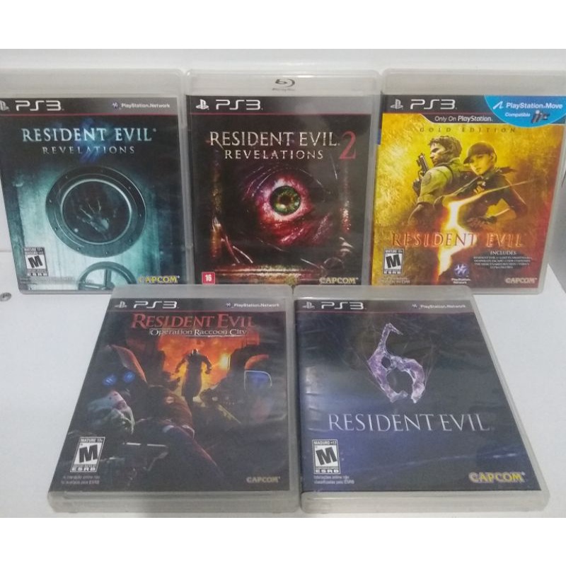 Coleção Resident Evil - Mídia Física - Original - PS3 - Resident Evil 5 ...