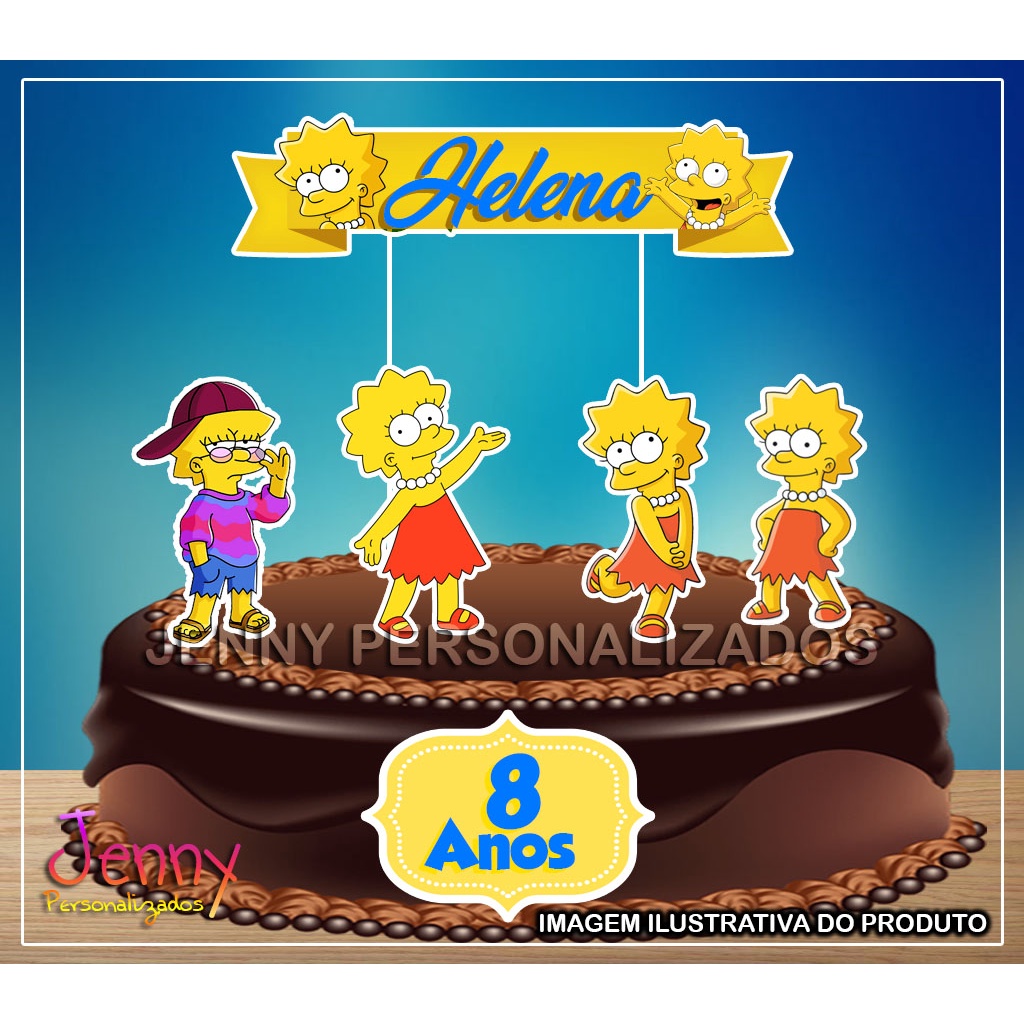 Topo Topper de Bolo Personalizado Lisa Simpson | Shopee Brasil