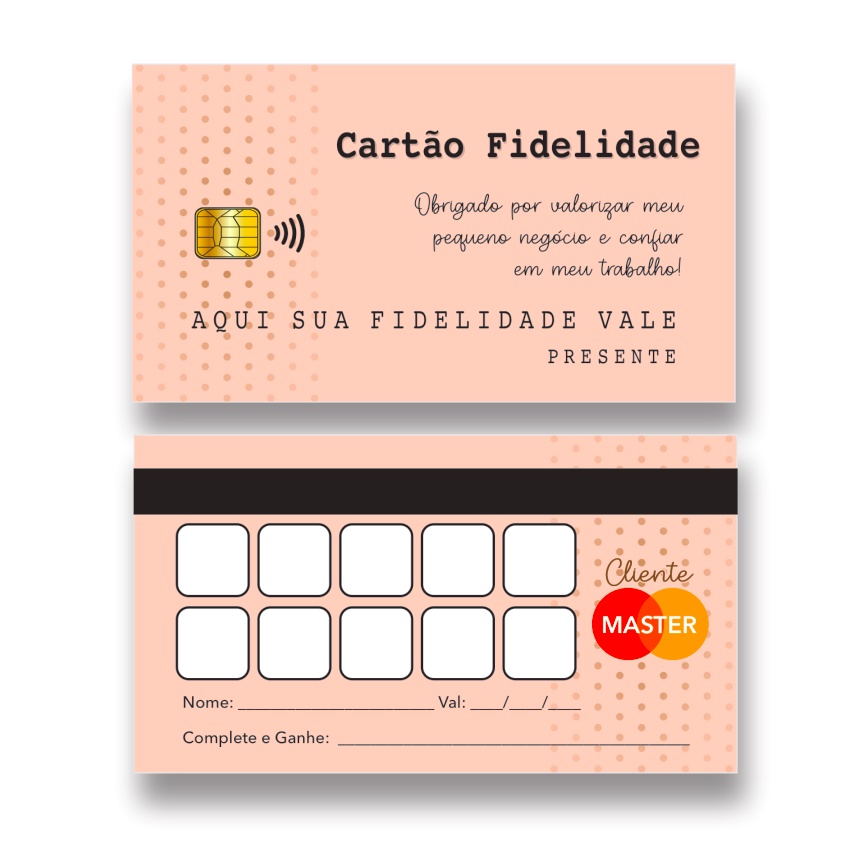 100 Cartão Fidelidade Rose + 400 (selo) Adesivo (sem personalização ...