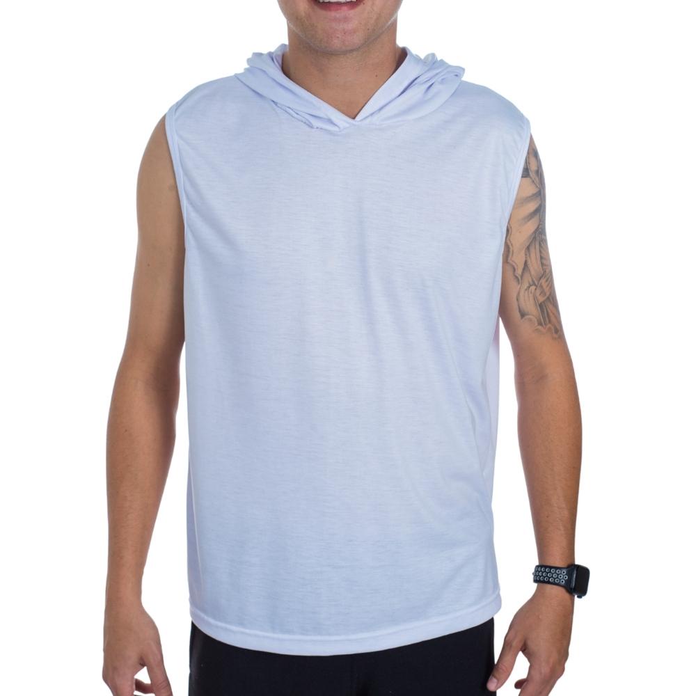 camiseta regata com capuz cavada masculina treino academia verao ...