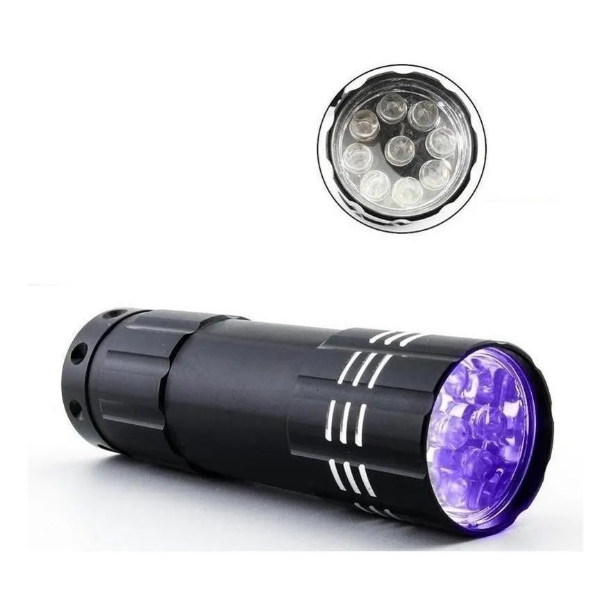 Lanterna Uv 9 Led Ultra Violeta Luz Negra Dinheiro Falso! | Shopee Brasil