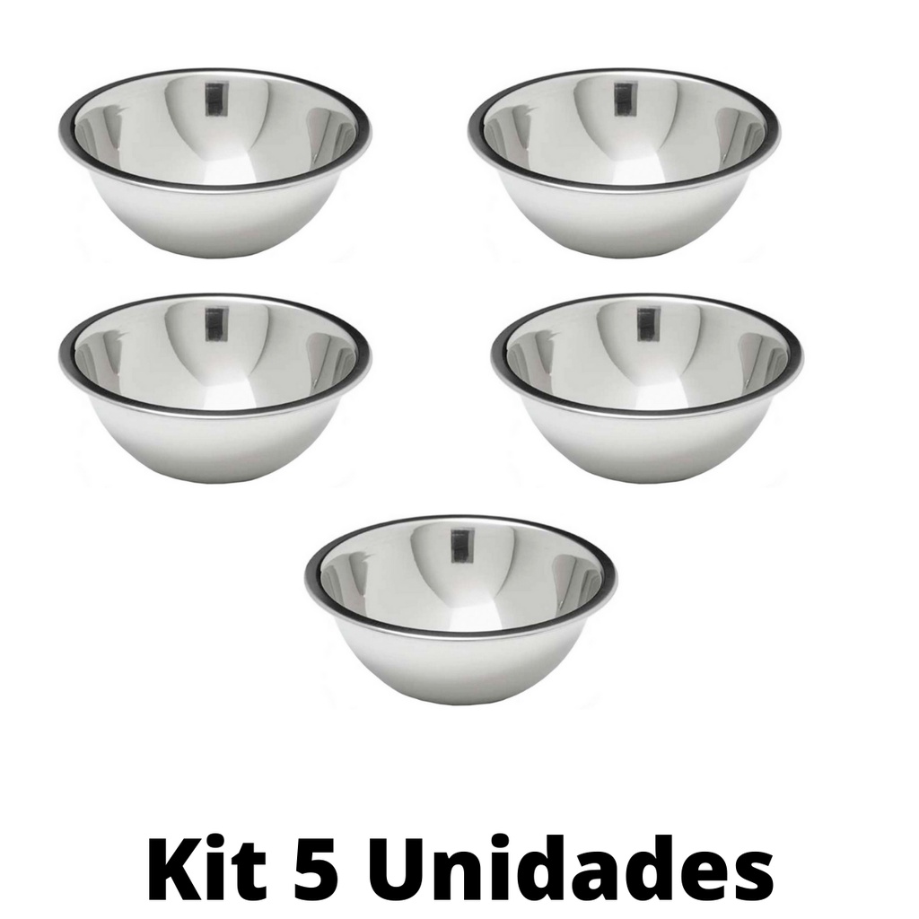 Kit Com 5 Tigelas De Inox Bowl Multifuncional 750ml | Shopee Brasil