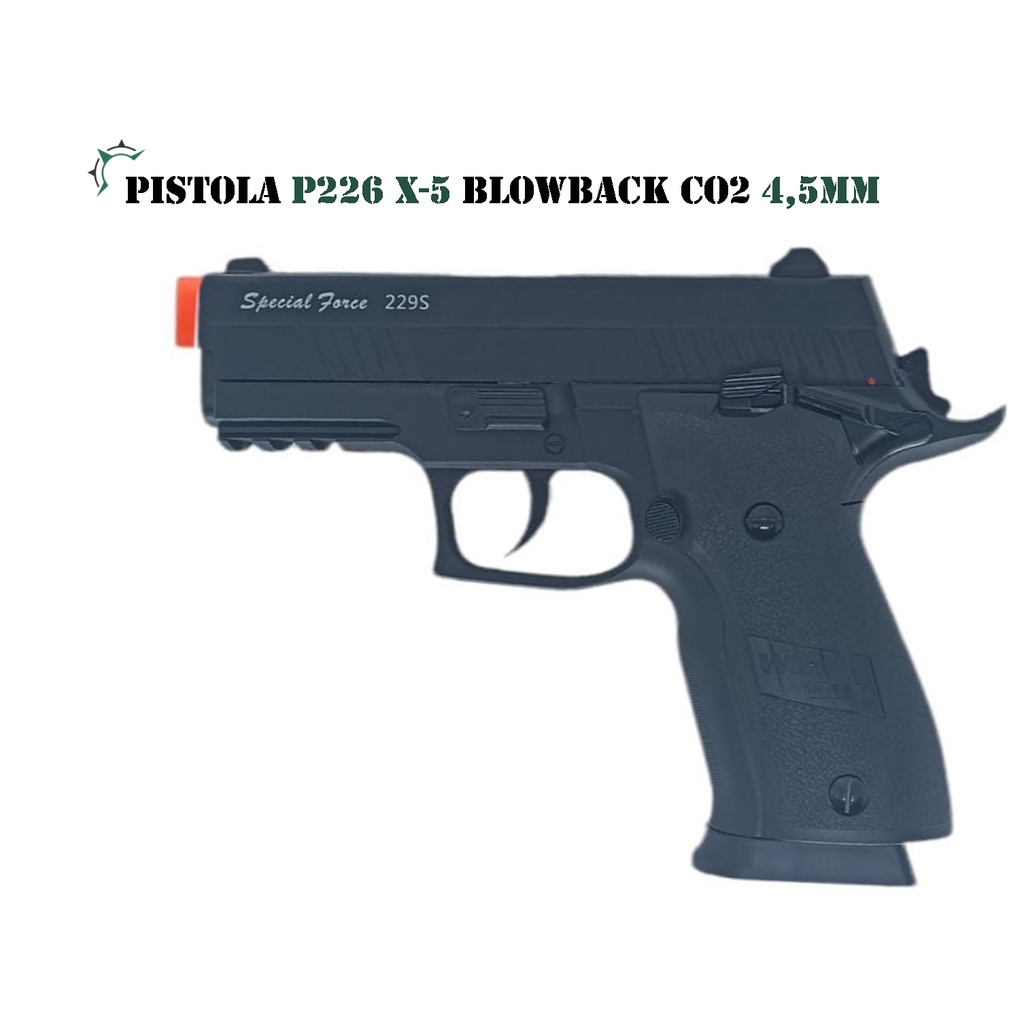 Pistola de Pressão P226 X-5 METAL Blow Back CO2 4,5mm | Shopee Brasil