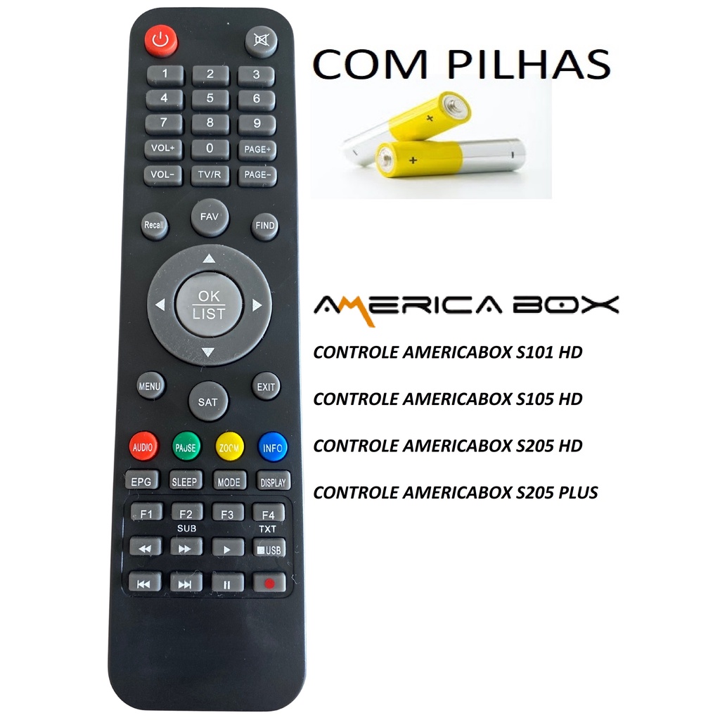 Controle America Box S205 Hd + Plus Pronta Entrega | Shopee Brasil