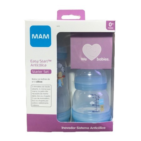 Kit Mamadeira Anticólica MAM Easy Start - Starter Set Azul 2 Unidades ...