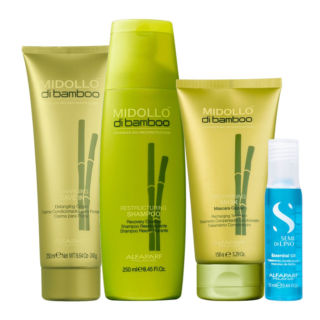 Kit Alfaparf Midollo Di Bamboo Reconst. 3 Prod + 1x Ampola | Shopee Brasil