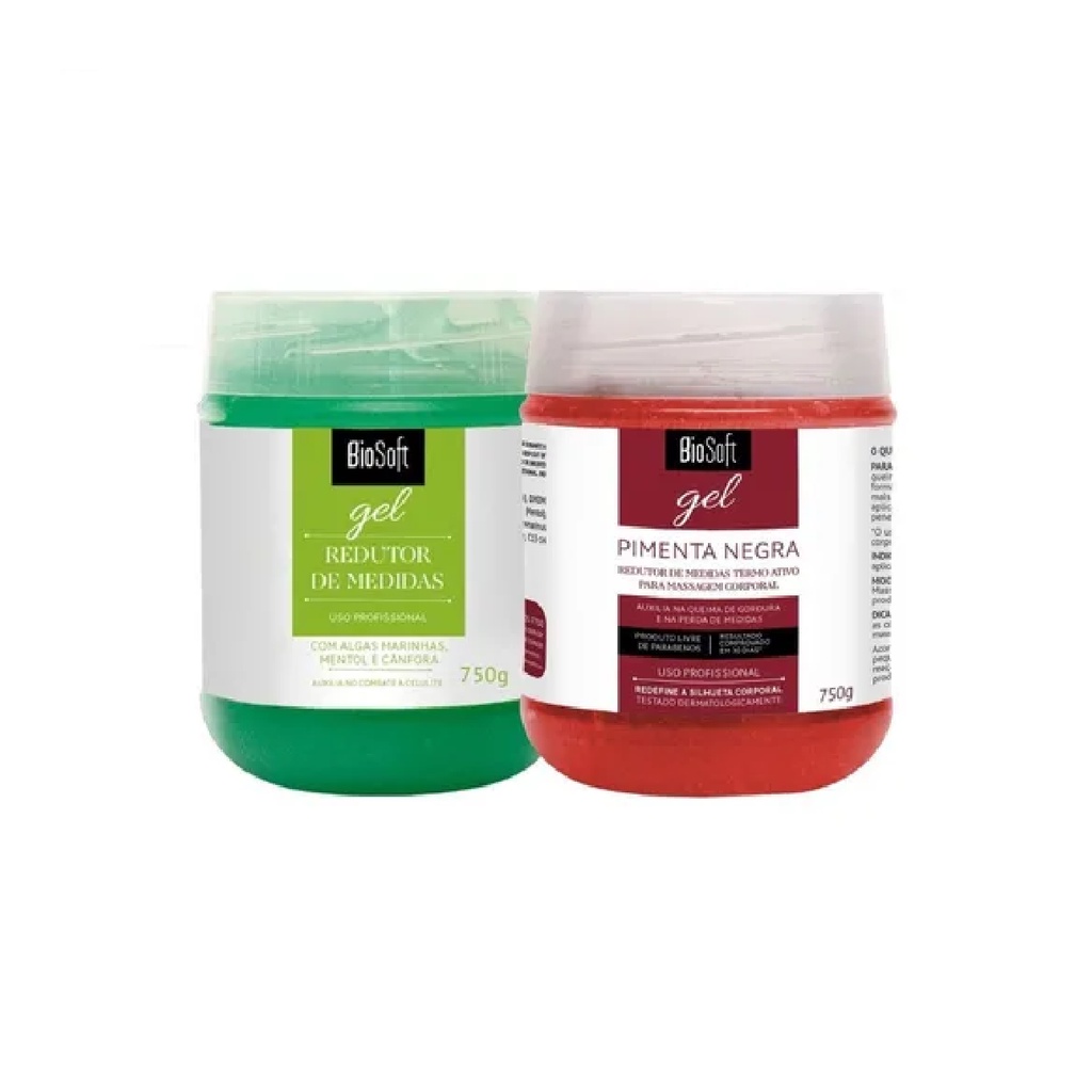 Biosoft Kit Gel Redutor Pimenta Negra + Mentol&Cânfora 750g | Shopee Brasil
