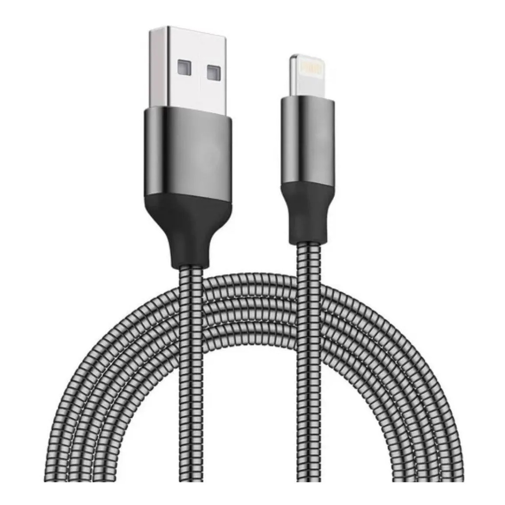 Cabo Carregador P/ iPhone Blindado Lightning Usb Corda metalizado ...