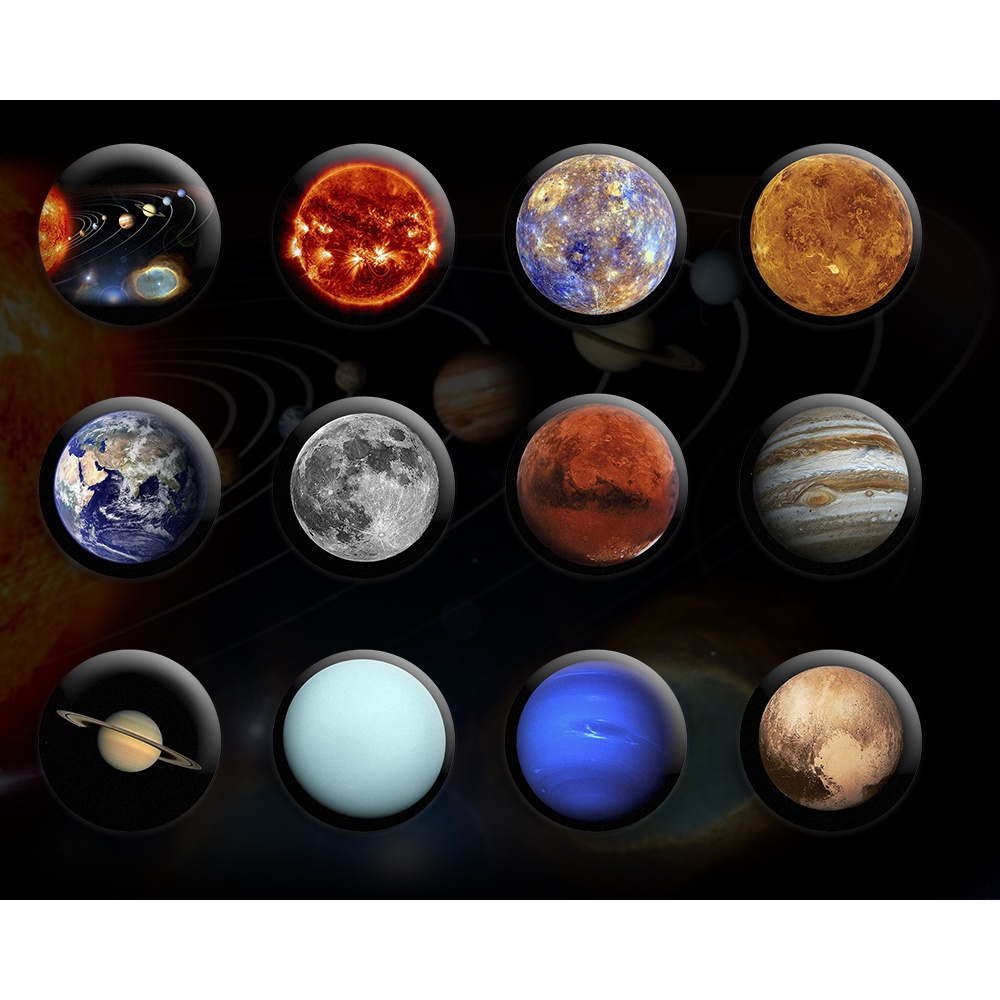 Botton Sistema Solar Planetas - Bottons / Broche (3,5cm & 4,5cm ...