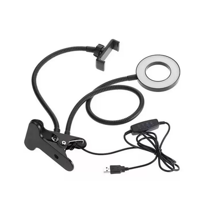Ring Light LED Presilha De Mesa Suporte Celular USB | Shopee Brasil