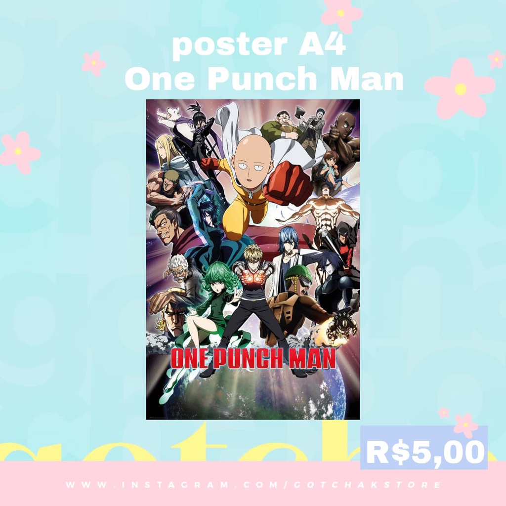 POSTER A4 ONE PUNCH MAN | ANIME POSTER | Shopee Brasil