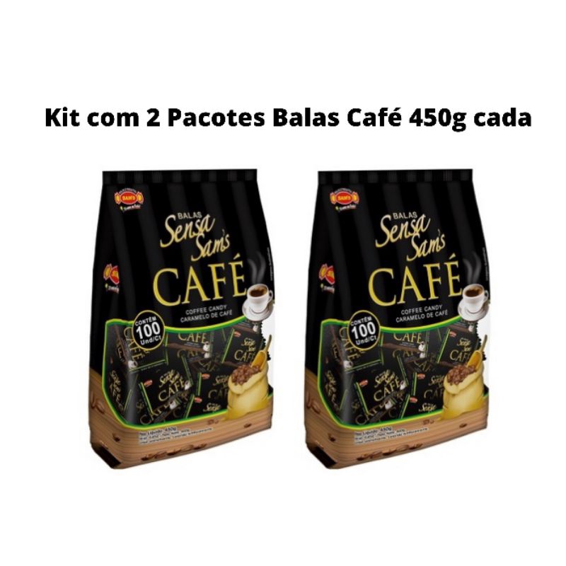 Kit com 2 Pacotes Balas Sensa Sam’s Café - Bala de 4,5g com recheio e ...