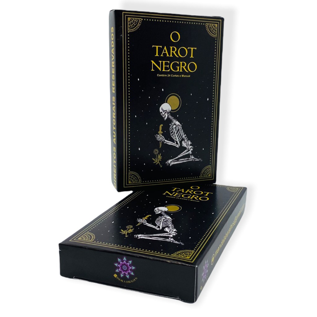 Baralho O Tarot Negro Deck com 22 cartas Com Manual | Shopee Brasil