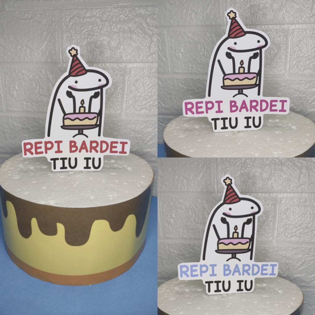 Topo de Bolo FLORK - Repi bardei tiu iu - Bento cake - Meme - Topper de ...
