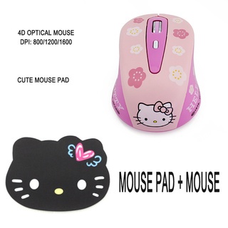 Mini 2.4G Hz Hello kitty mouse Mini-USB óptica mouse Wireless Hello ...