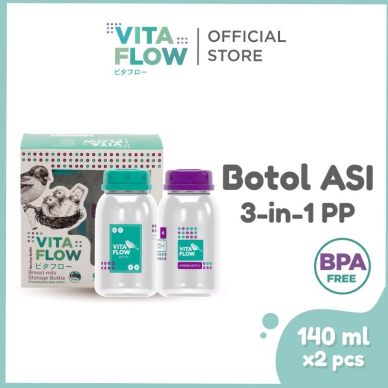 Frasco De Leite Materno Vitaflow 3em1 140ml 3-6 Meses Pacote 2pcs | Shopee Brasil