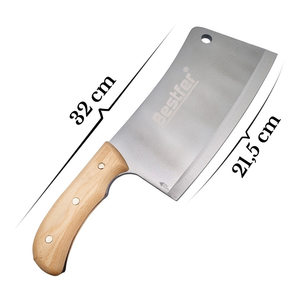 Faca Cutelo 8,5" Polegadas Artesanal Profissional - Facão Cutelo Lâmina ...