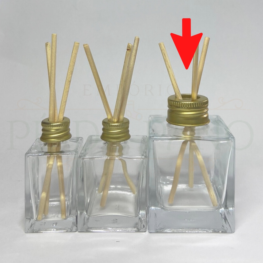 Frasco Difusor Aromatizador De Ambiente 100ml Vidro Cubo Quadrado 3
