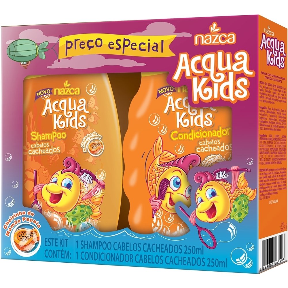 Kit Nazca Acqua Kids Cacheados Shampoo e Condicionador | Shopee Brasil