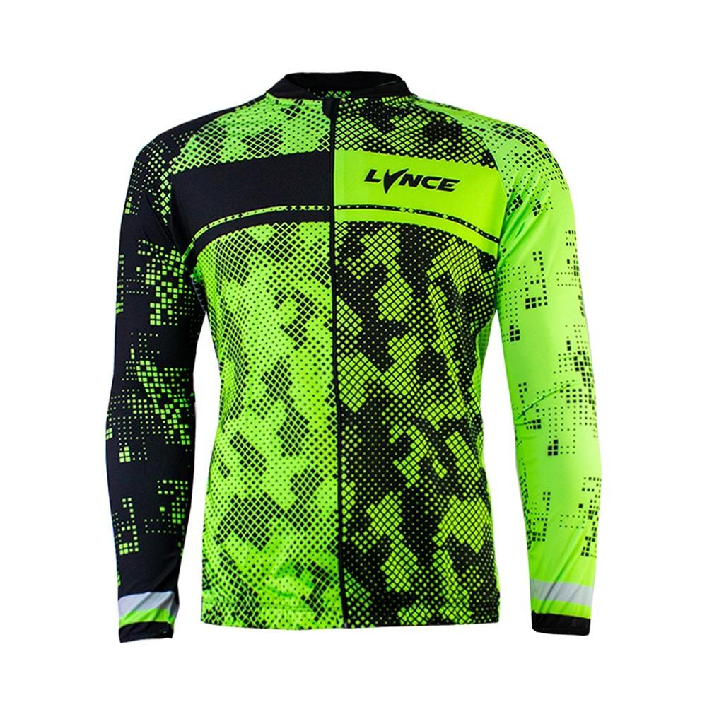 Camisa Ciclismo Manga Longa Lynce Bicolor Blocks Green | Shopee Brasil