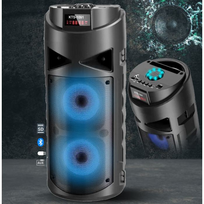 Caixa De Som Com Controle E Led Bluetooth Recarregavel KTS - 1091 ...