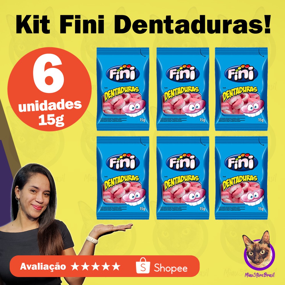 Fini Dentaduras - Kit com 6 Pacotes de 15g cada - Mega Oferta em Fini ...