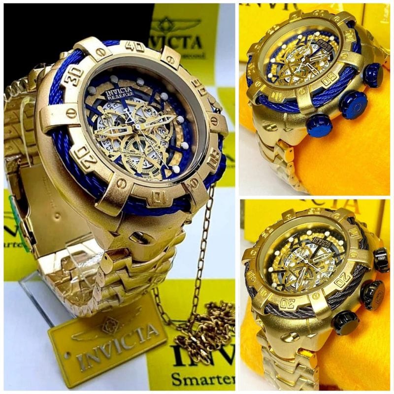 Relógio invicta masculino corda pesado grande com caixa aprova d'agua ...