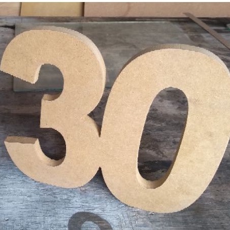 Número tamanho 30 cm , em MDF 15mm, sem pintura, fazemos qualquer ...