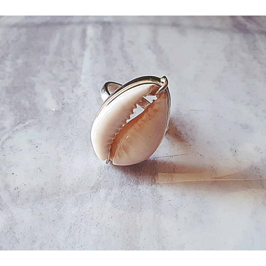 Anel Ebomi De Prata 950k E Búzio Natural Candomblé Religioso Joia ...