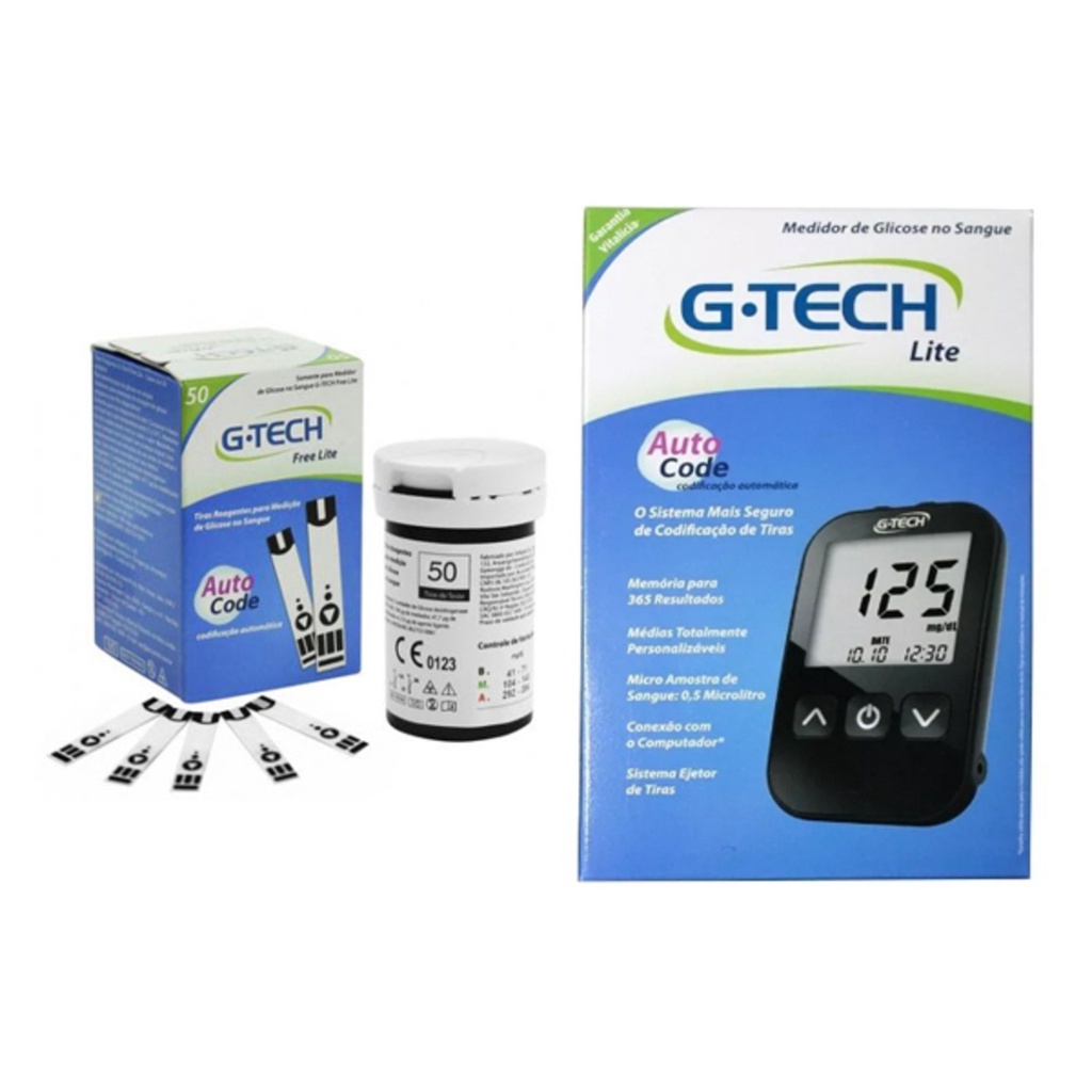 Aparelho Glicemia G-tech Lite Completo + Brinde | Shopee Brasil