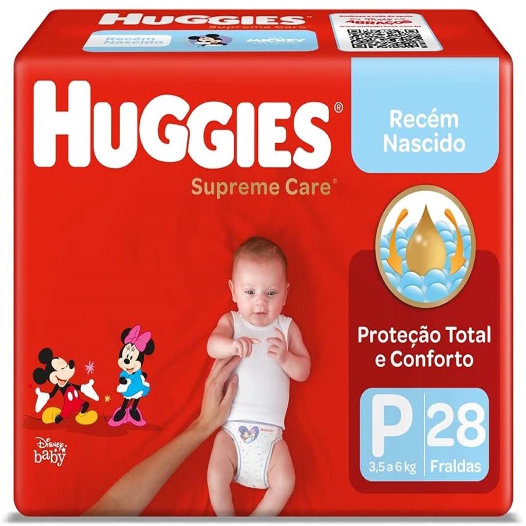 Fralda Huggies Supreme Care Jumbo P RN 28 Unidades | Shopee Brasil