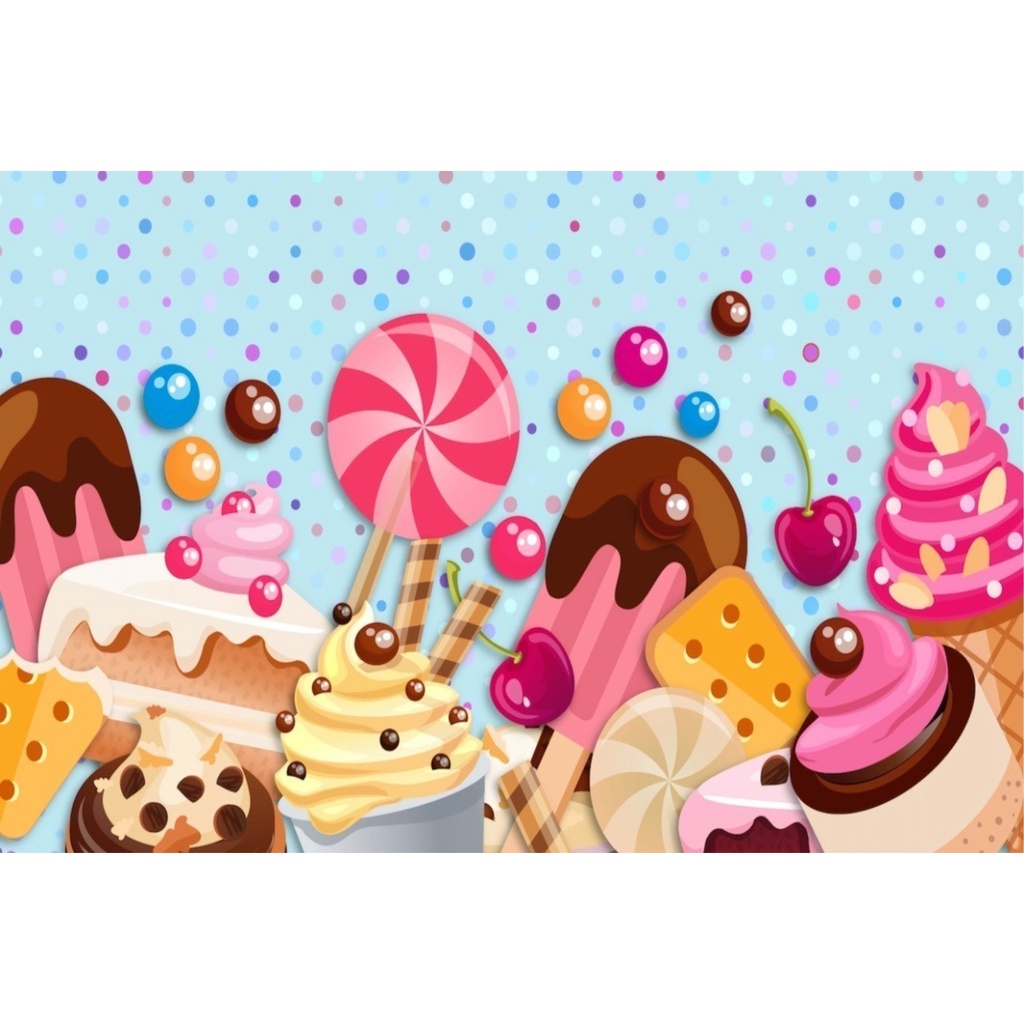 Painel Lona Festa Candy Doces Confeitaria Tema Infantil Decorativo ...