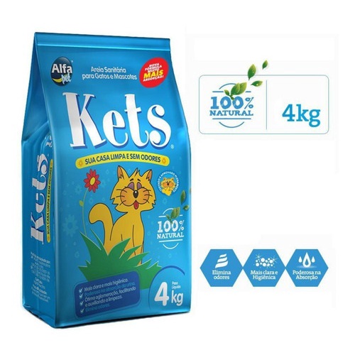 Areia sanitaria para Gatos Gatozin KETS 4 kg | Shopee Brasil