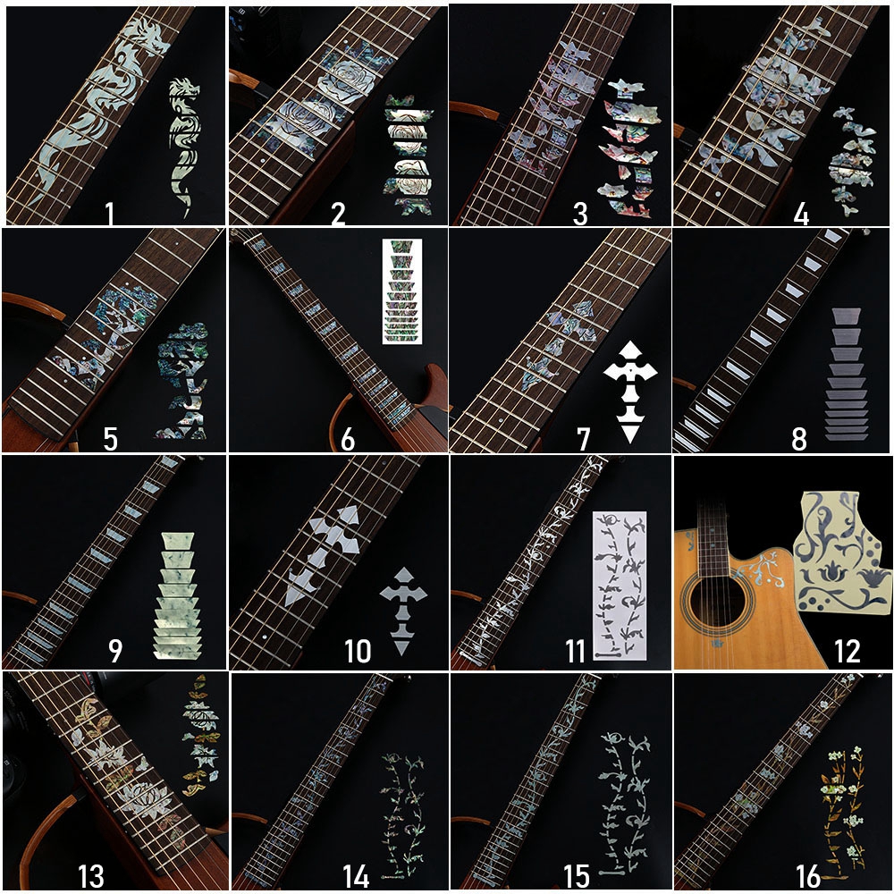 1 Pc 22 Estilos Ultra Fino Adesivos Fretboard Sticker Cruz Inlay ...