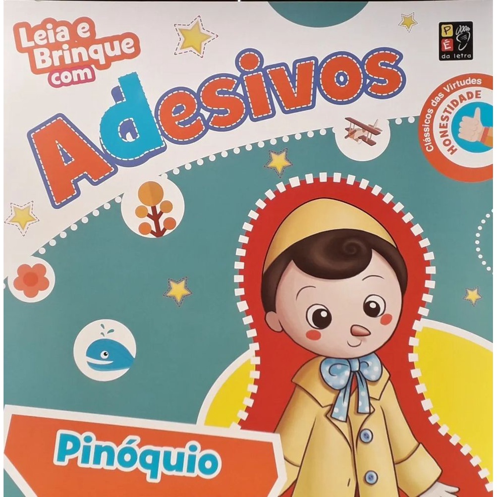 Livro Infantil Leia E Brinque Com Adesivos Pinoquio | Shopee Brasil
