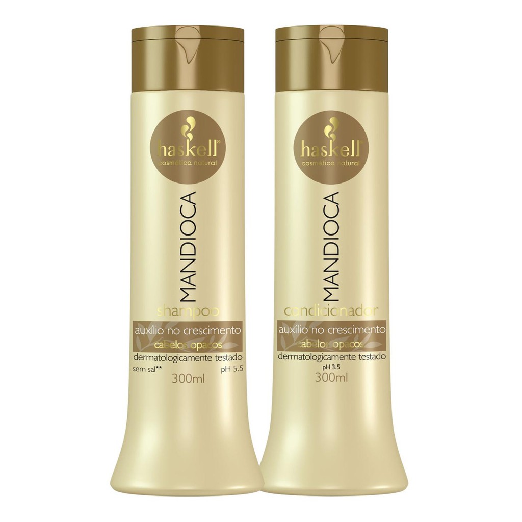 Kit Combo Shampoo + Condicionador Haskell Mandioca 300ml | Shopee Brasil