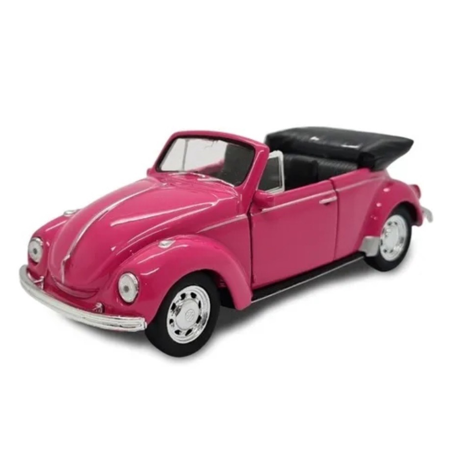 Miniatura Fusca 1967 Conversível Welly 1/32 Metal e Fricção Rosa ...