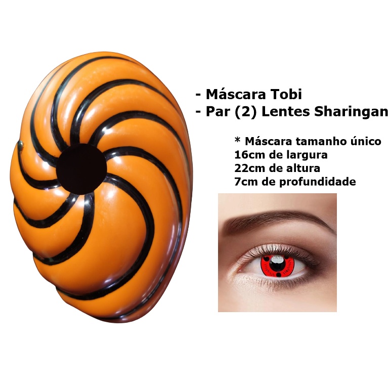Kit Naruto Fantasia Mascara Obito Tobi Mangekyou Sharingan Akatsuki ...