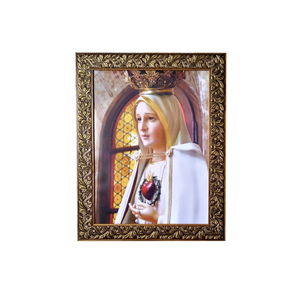 Quadro Nossa Senhora De Fátima 40x50 Moldura Larga C/ Vidro. | Shopee Brasil