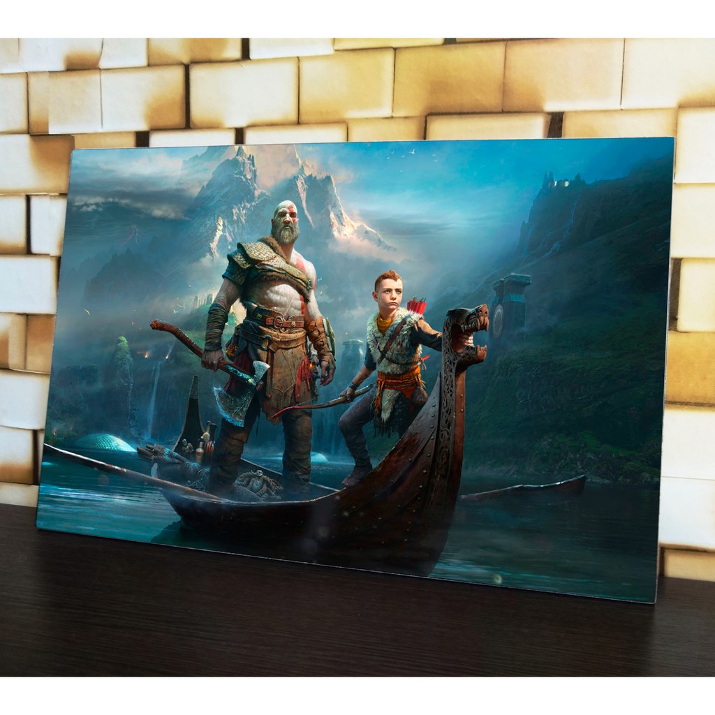 Placa Decorativa Game God Of War 4 Poster Alta Definição MDF 6mm ...