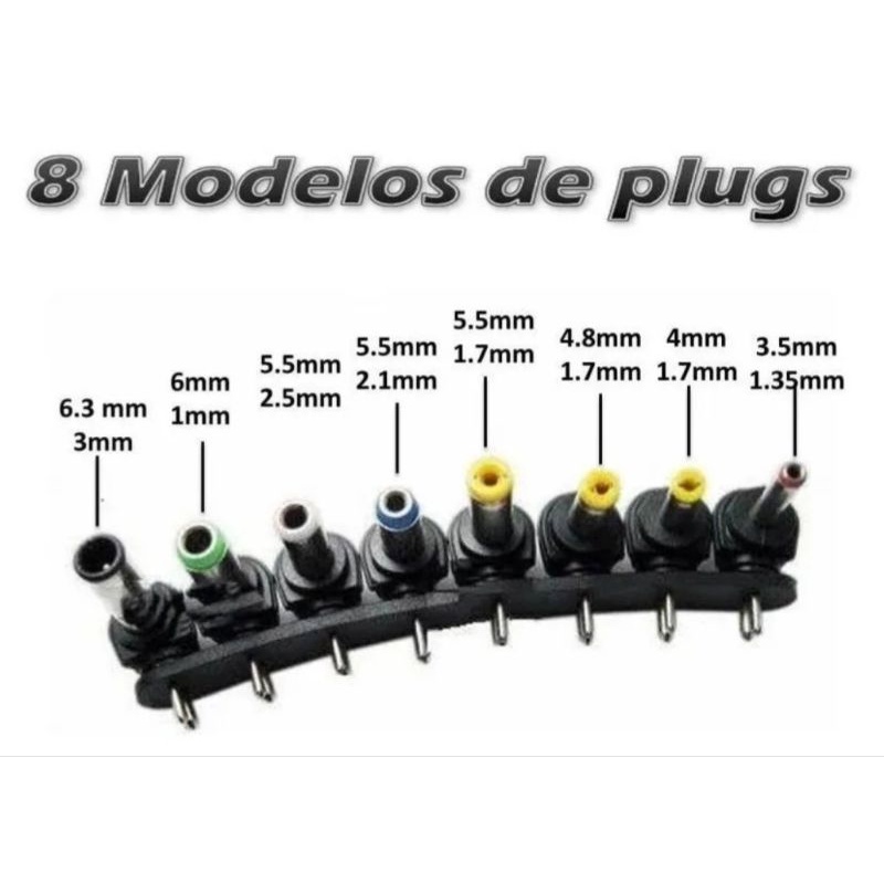 Kit 8 Conectores Plug Pino Fonte Universal Notebook Reposição | Shopee ...