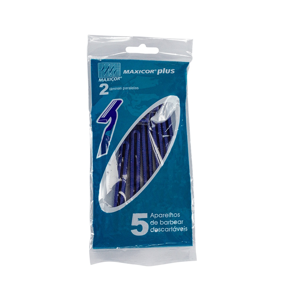 Aparelho De Barbear Maxicor Plus Com 5 Unidades | Shopee Brasil