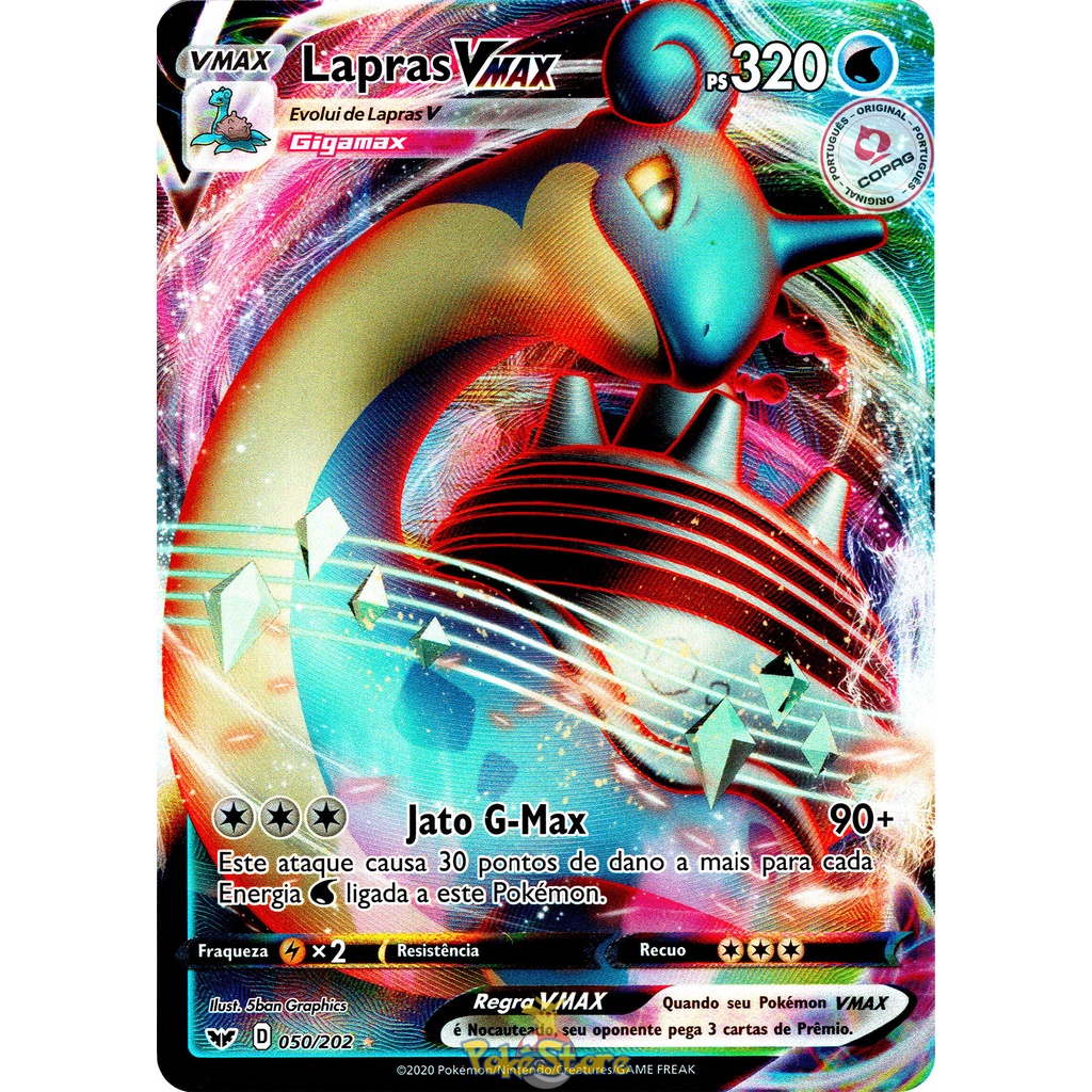 Carta Pokemon Lapras VMAX Português 050/202 Card Original Copag ...