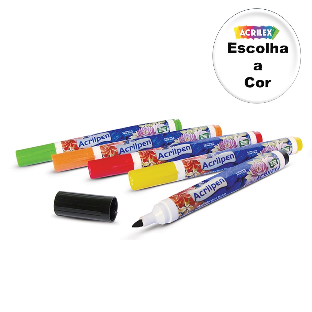 Acrilpen Caneta Para Tecido - Escolha a Cor - Acrilex | Shopee Brasil