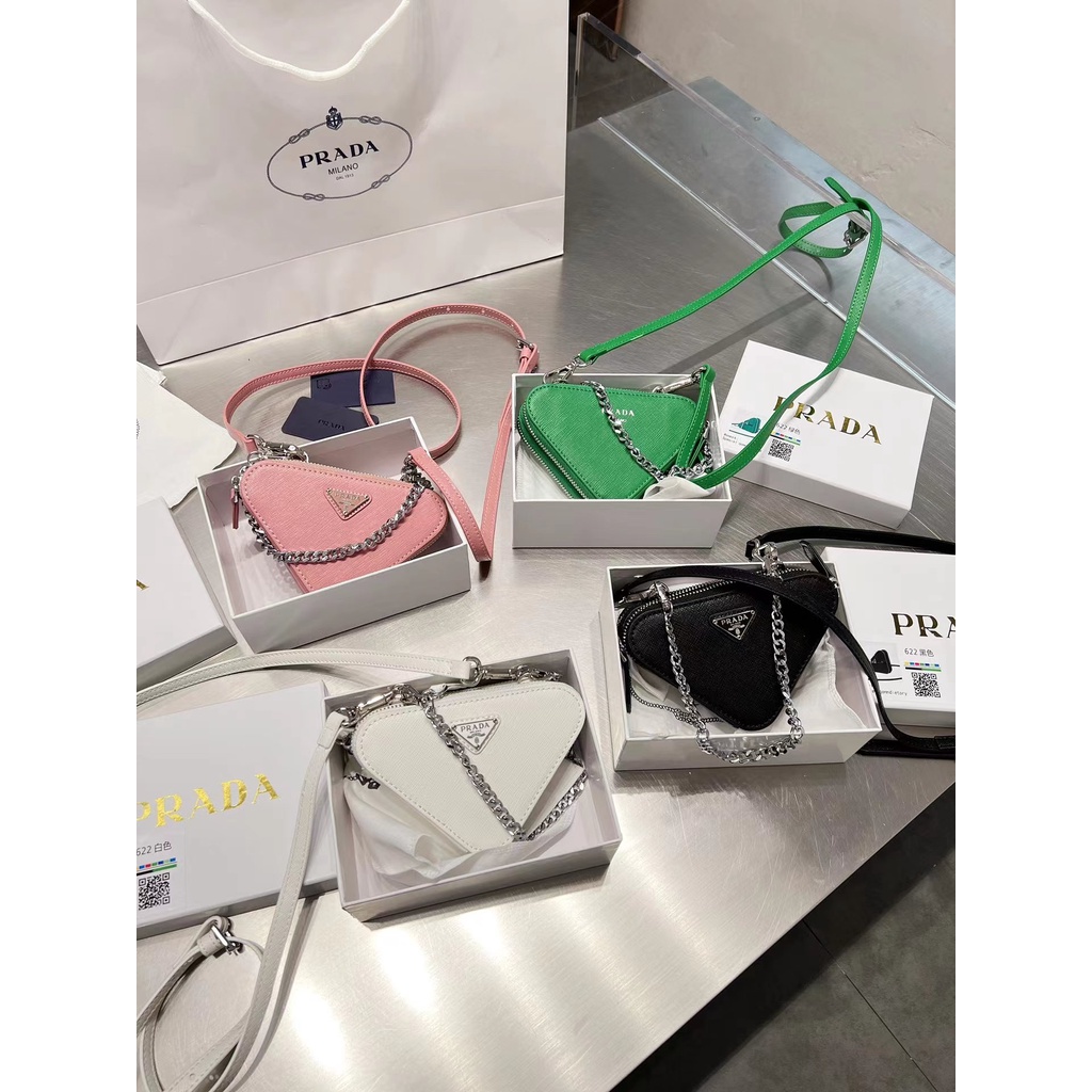 Mini Corrente PRADA Diagonal Triângulo + Bolsa | Shopee Brasil
